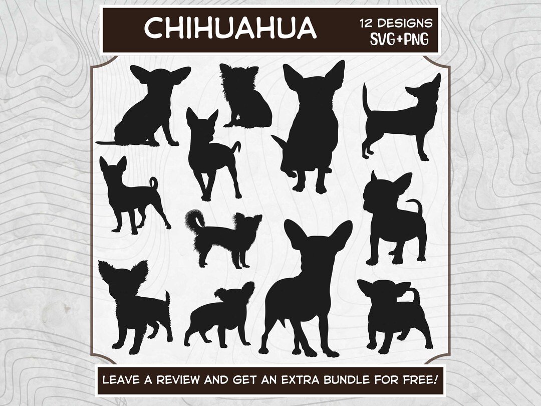 Chihuahua Silhouette Svg, Svg Files for Cricut, Chihuahua Design, Dog ...