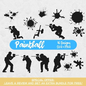 Paintball Svg Bundle, SVG Files for Cricut, Paintball Clipart ...