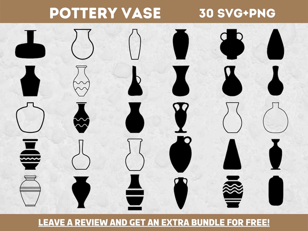 Pottery Vase Svg Bundle, Svg Files for Cricut, Plant Lover SVG, Vase ...