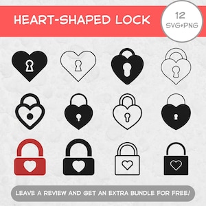 Heart Shaped Lock SVG, Svg Files for Cricut, Lock Clipart, Padlock SVG ...