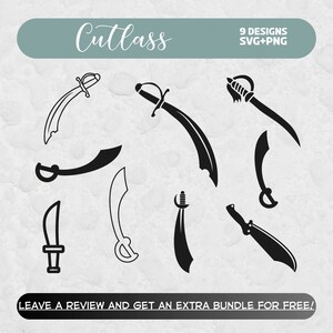 Cutlass Svg, SVG Files for Cricut, Sword SVG, Pirate Svg, Cutlass Cut ...