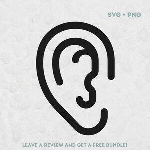 Ear SVG, Svg Files for Cricut, Cut Files, Ear Clipart, Face SVG, Cut ...