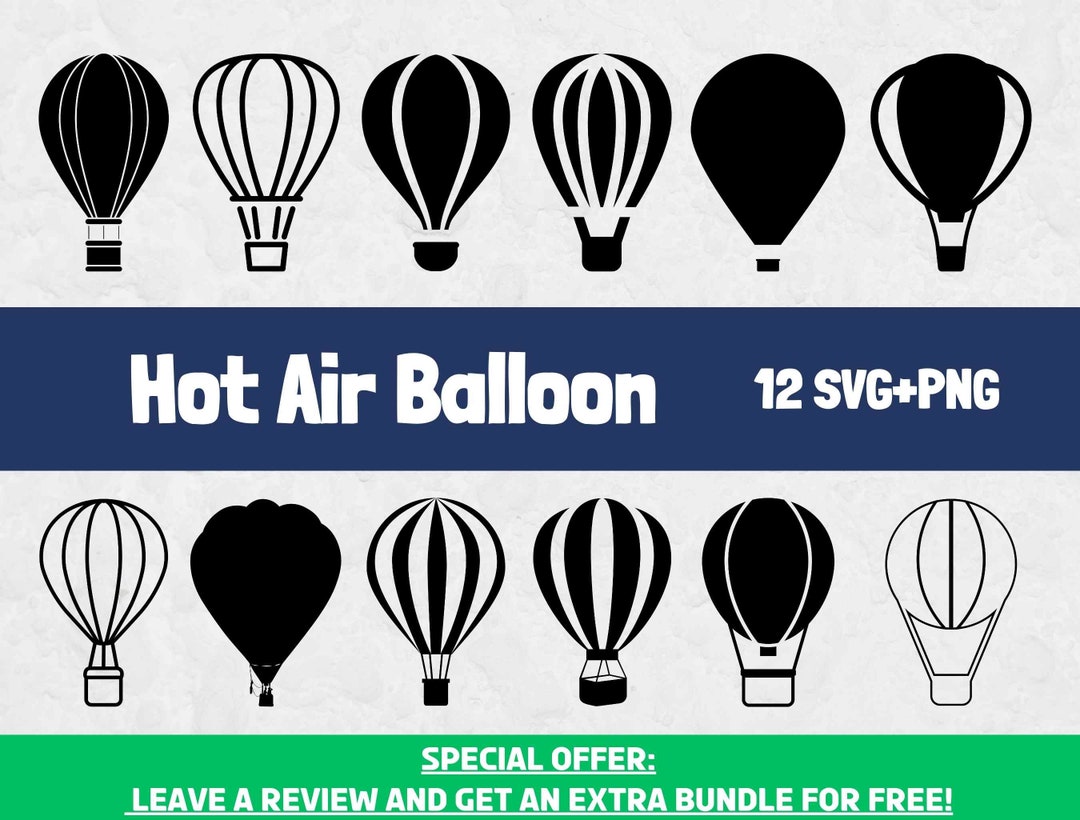Hot Air Balloon SVG Bundle, Svg Files for Cricut, Air Balloon Clipart ...