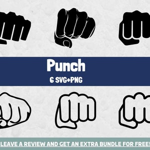 Punch Svg Bundle, SVG Files for Cricut, Fist Silhouette, Martial Arts ...