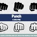 Punch Svg Bundle, SVG Files for Cricut, Fist Silhouette, Martial Arts ...