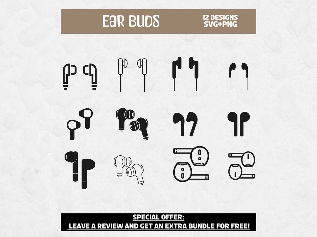 Ear Buds SVG Bundle, Svg Files for Cricut, Sound Svg, Airpods, Headset ...