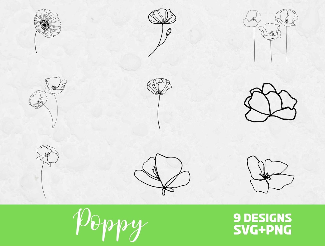 Poppy Flower SVG, SVG Files for Cricut, Poppy Clipart, Flowers SVG ...
