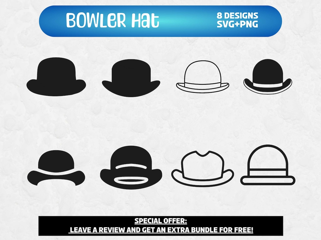 Bowler Hat Svg, Svg Files for Cricut, Bowler Hat PNG, Gentleman SVG ...