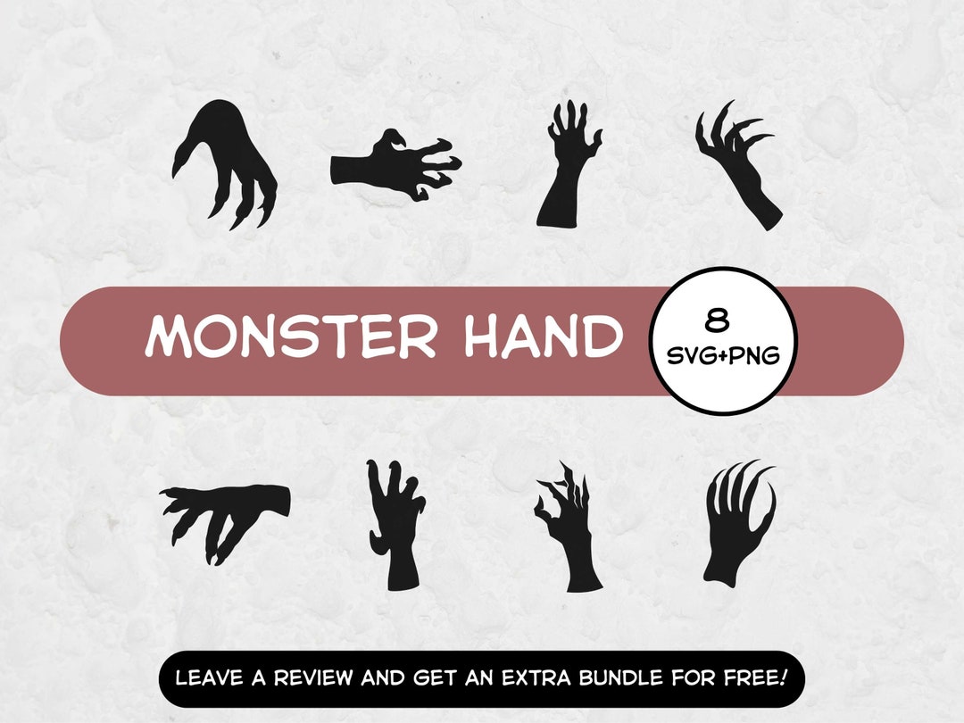 Monster Hand SVG, Svg Files for Cricut, Hand Silhouette, Monster Svg ...