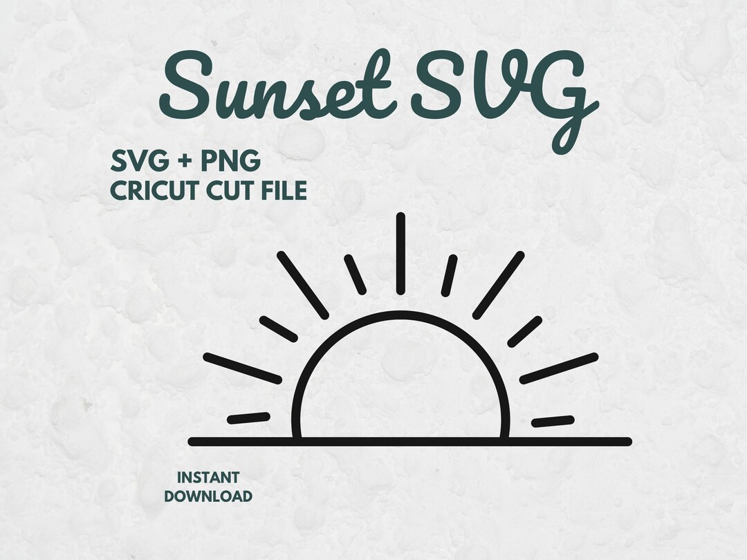 Sunset SVG Cut File, Svg Files for Cricut, Sunset PNG, Sunset Clipart ...