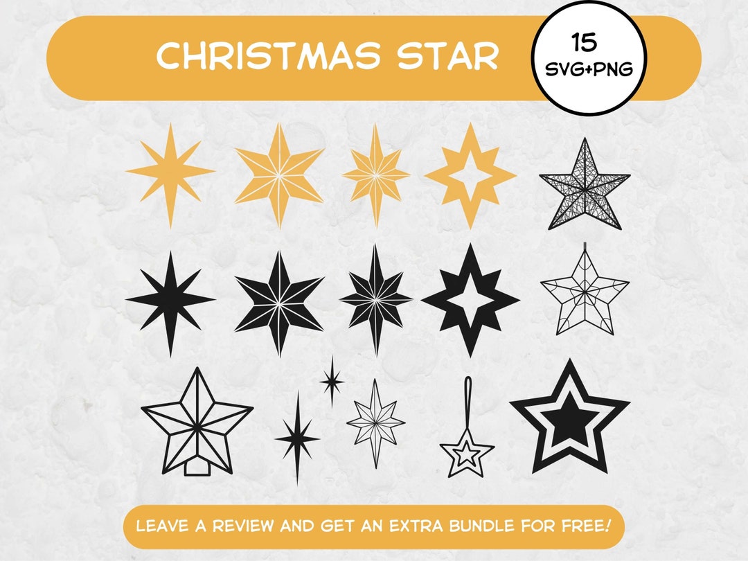 Christmas Star SVG, SVG Files for Cricut, Star Cut File, Star Clipart ...