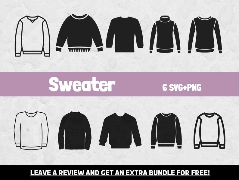 Sweater Svg Bundle, Svg Files for Cricut, Sweater Shapes, Clothing Svg ...