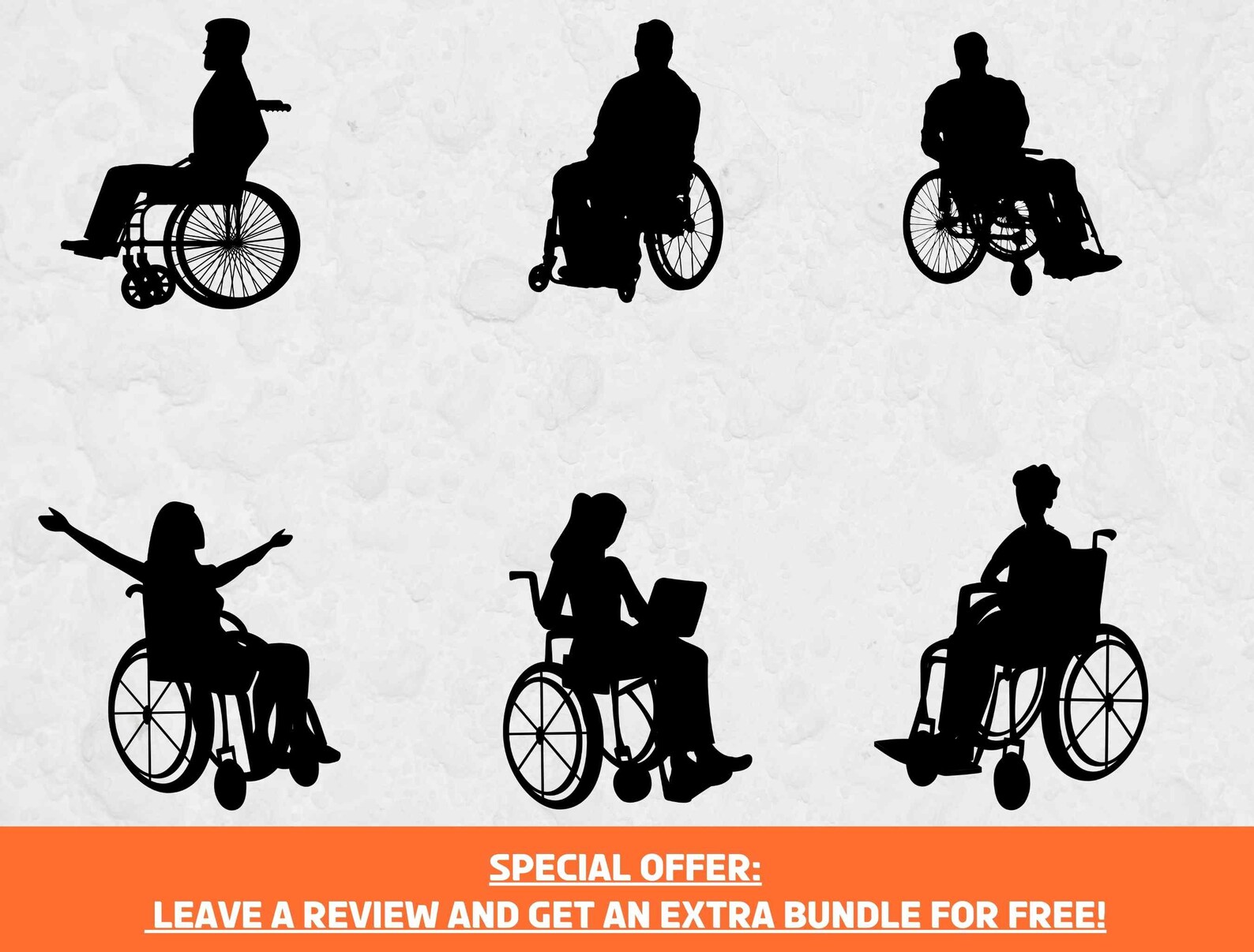 Wheelchair SVG Bundle, Disability SVG, Handicap Silhouette, Wheelchair ...
