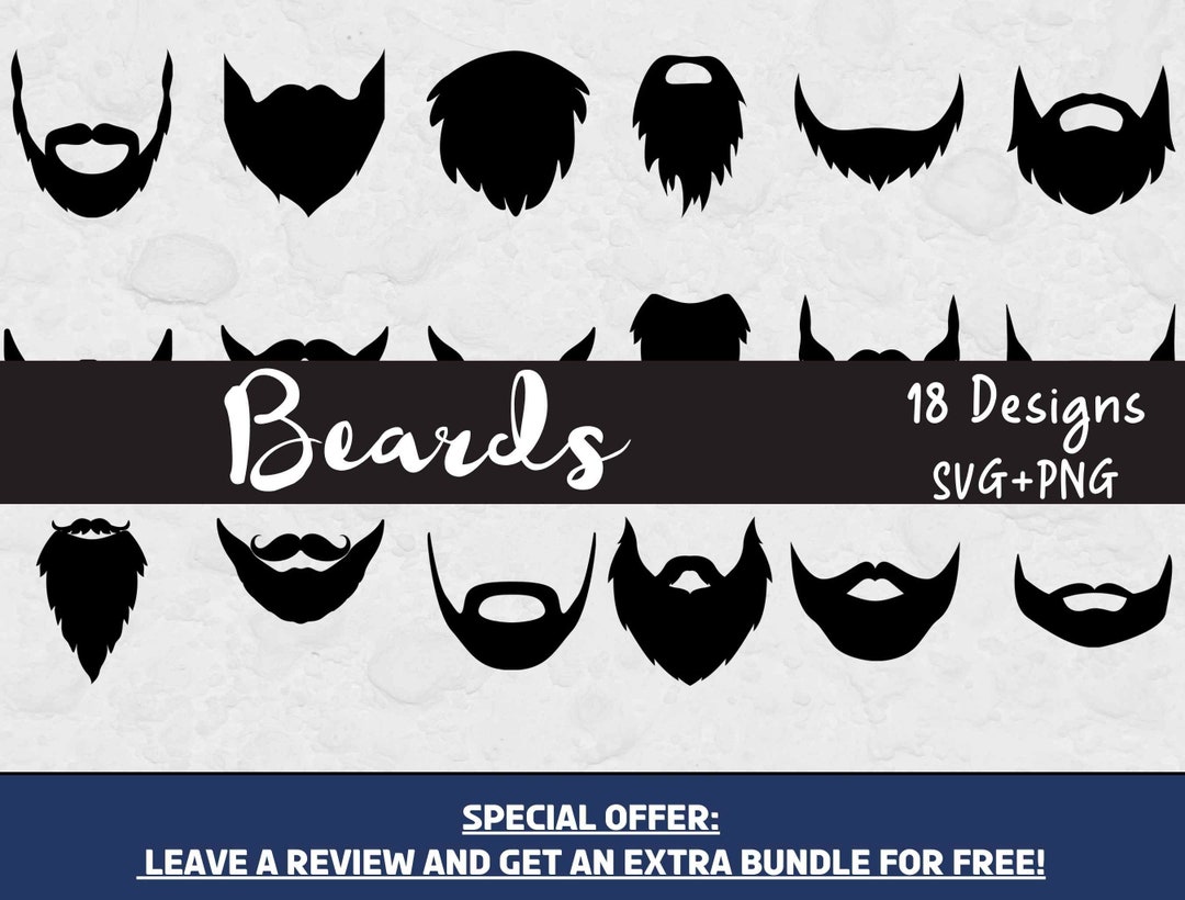 Beard Svg Bundle, SVG Files for Cricut, Beards Svg, Commercial Use Svg ...