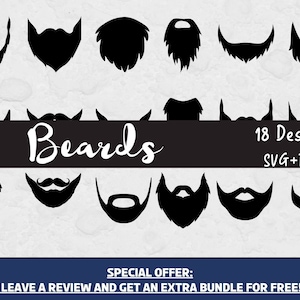 Beard Svg Bundle, SVG Files for Cricut, Beards Svg, Commercial Use Svg ...