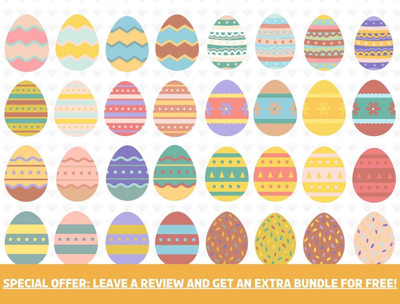 Easter Eggs SVG Bundle, 64 Colorful Egg Clipart, PNG for Sublimation ...