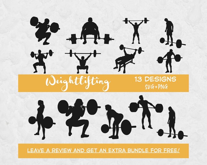 Weightlifting Svg Bundle, SVG Files for Cricut, Power Lifting SVG ...