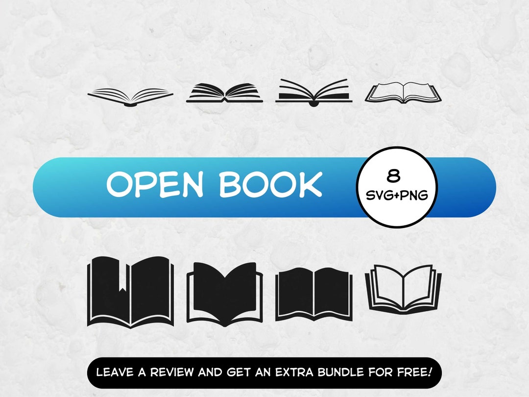 Open Book Svg Bundle, SVG Files for Cricut, Book Lover Svg, Book ...