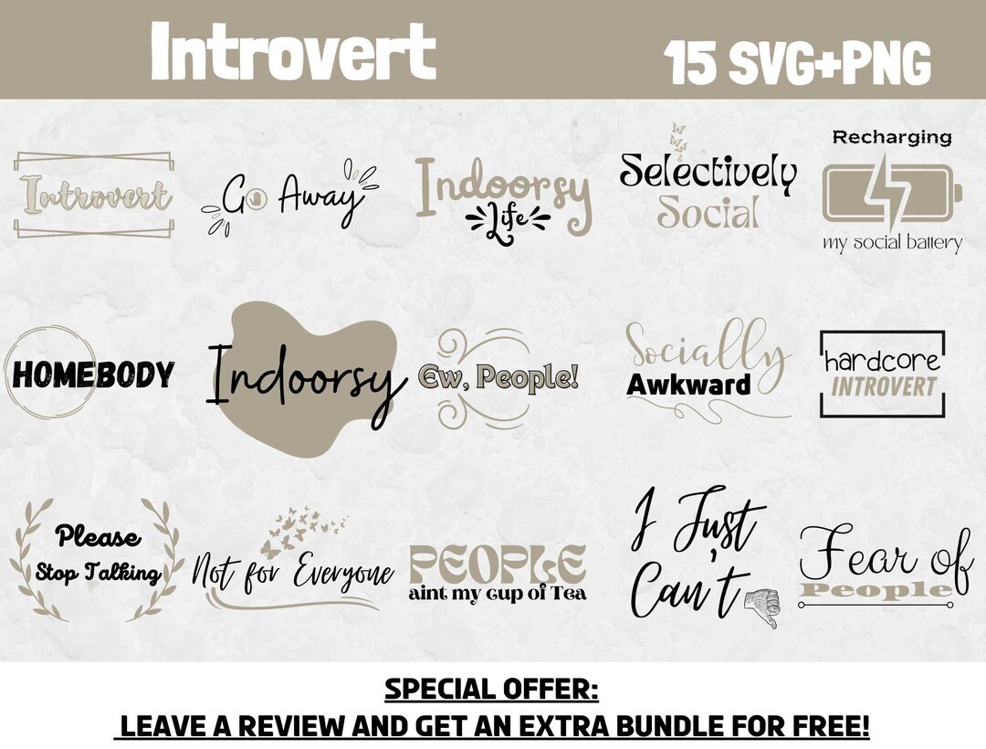 Introvert Svg, Anti-social Svg, SVG Files for Cricut, Mental Health Svg ...