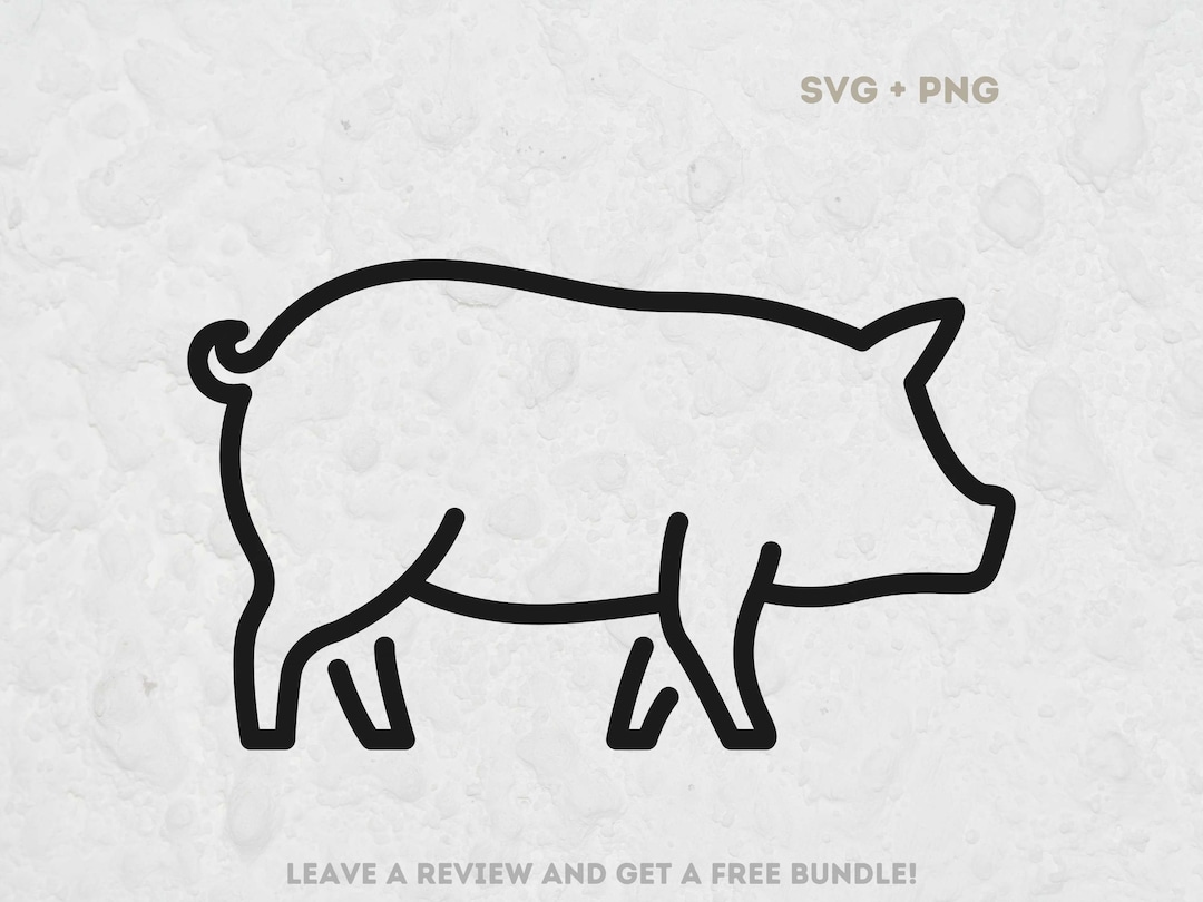 Pig Svg, Svg Files for Cricut, Pig Outline Svg, Pig Clipart, Pig ...