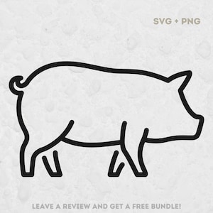 Pig Svg, Svg Files for Cricut, Pig Outline Svg, Pig Clipart, Pig ...