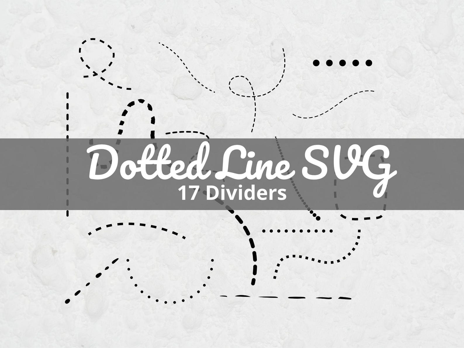 Hand Drawn Dotted Line SVG Bundle, Dotted Line Divider SVG, Dashed Line ...