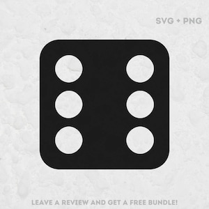 Six SVG, SVG Files for Cricut, Dice Clipart, Dice Six Svg Cut File ...