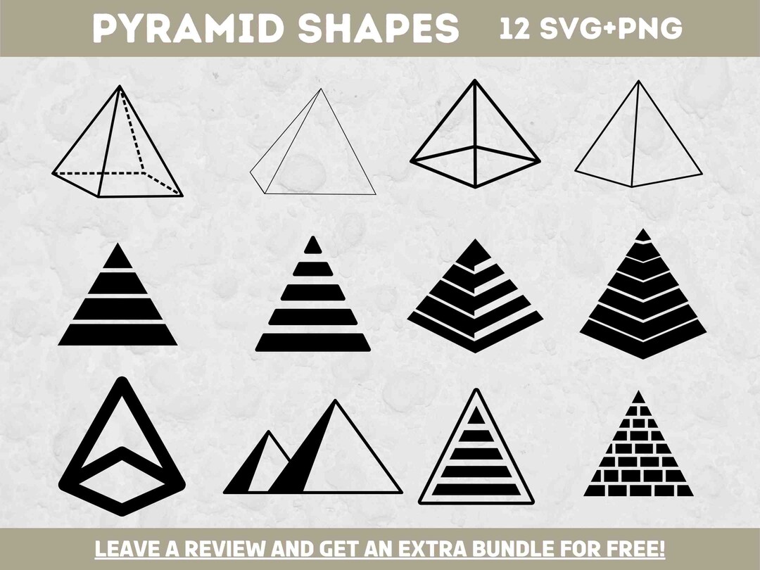 Pyramid Shapes Svg Bundle, Geometric Shapes SVG, SVG Files for Cricut ...