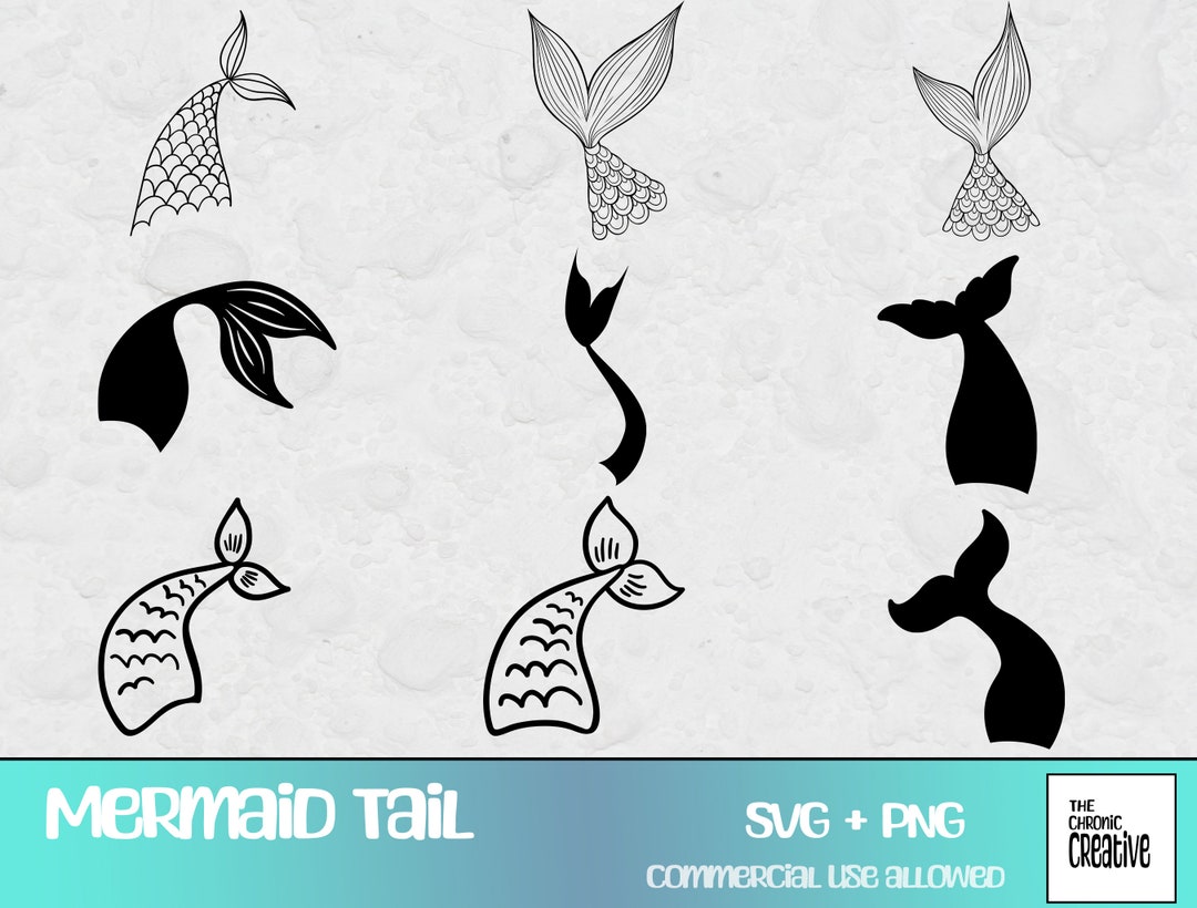 Mermaid Tail Svg Bundle Svg Files for Cricut Commercial Use - Etsy