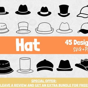 Large Hat SVG Bundle, Svg Files for Cricut, Hat Cut File, Large Clipart ...