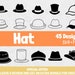 Large Hat SVG Bundle, Svg Files for Cricut, Hat Cut File, Large Clipart ...