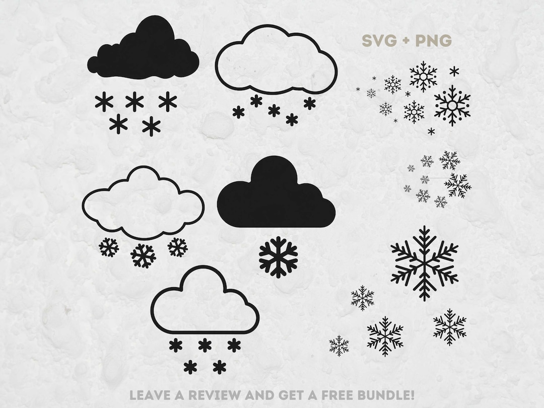 Snow SVG, Svg Files for Cricut, Weather Svg, Clouds Svg, Snowy Weather ...