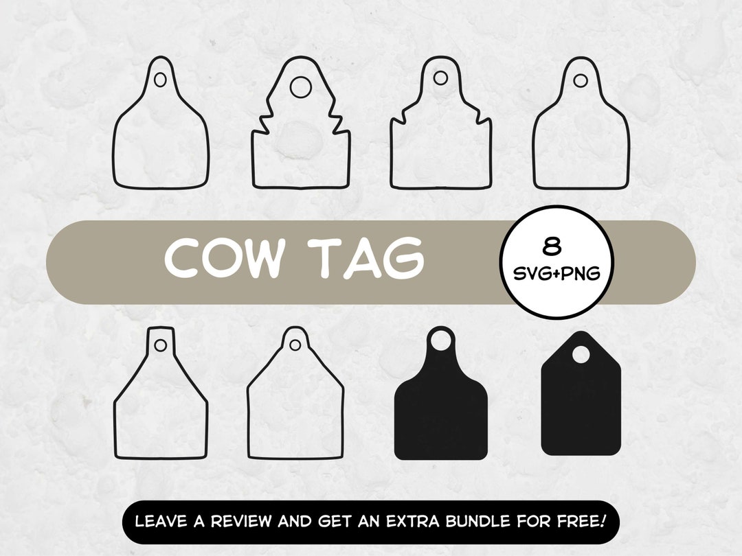 Cow Tag SVG, Svg Files for Cricut, Name Tags Svg, Tag Clipart, Cow ...