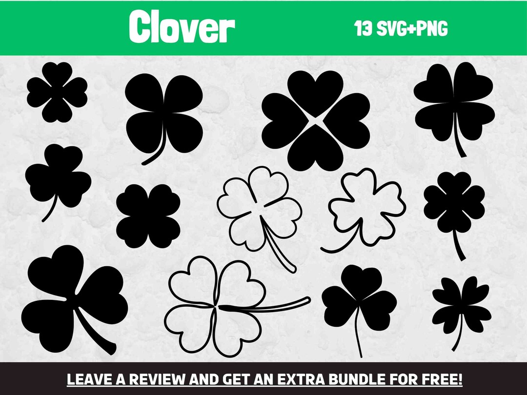 Clover Svg Bundle | SVG Files for Cricut | Clover Clipart | Plant ...