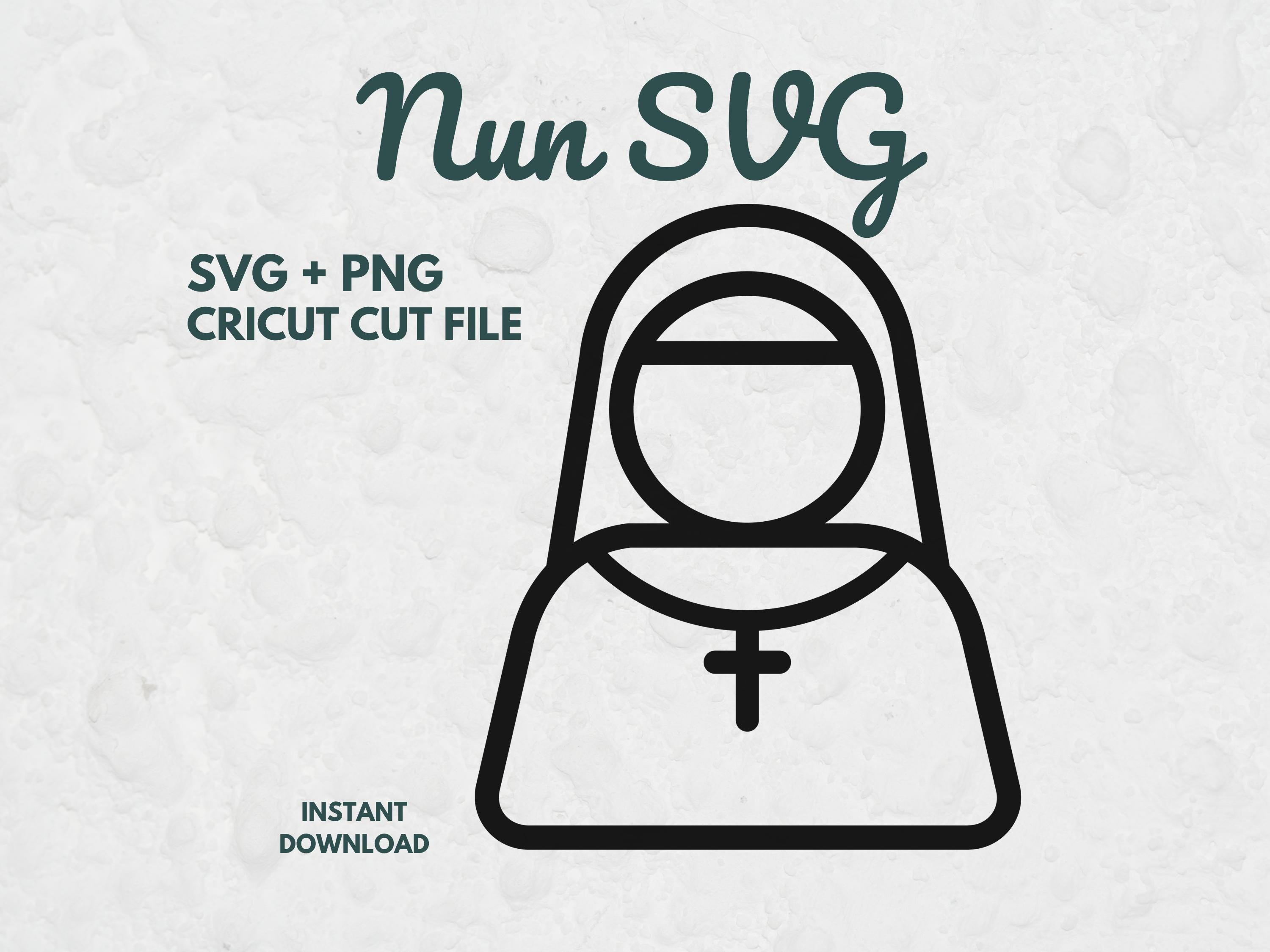 Nun SVG Cut File, Svg Files for Cricut, Nun Png, Catholic Clipart, SVG ...