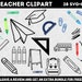 Teacher SVG Clipart Bundle, SVG Files for Cricut, School Clipart ...