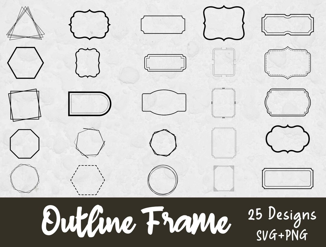 Outline Frame SVG Bundle, Svg Files for Cricut, Frame Svg, Frames SVG ...