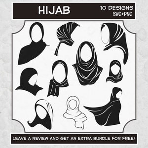 Hijab SVG Bundle, Svg Files for Cricut, Hijab PNG, Hijab Clipart ...