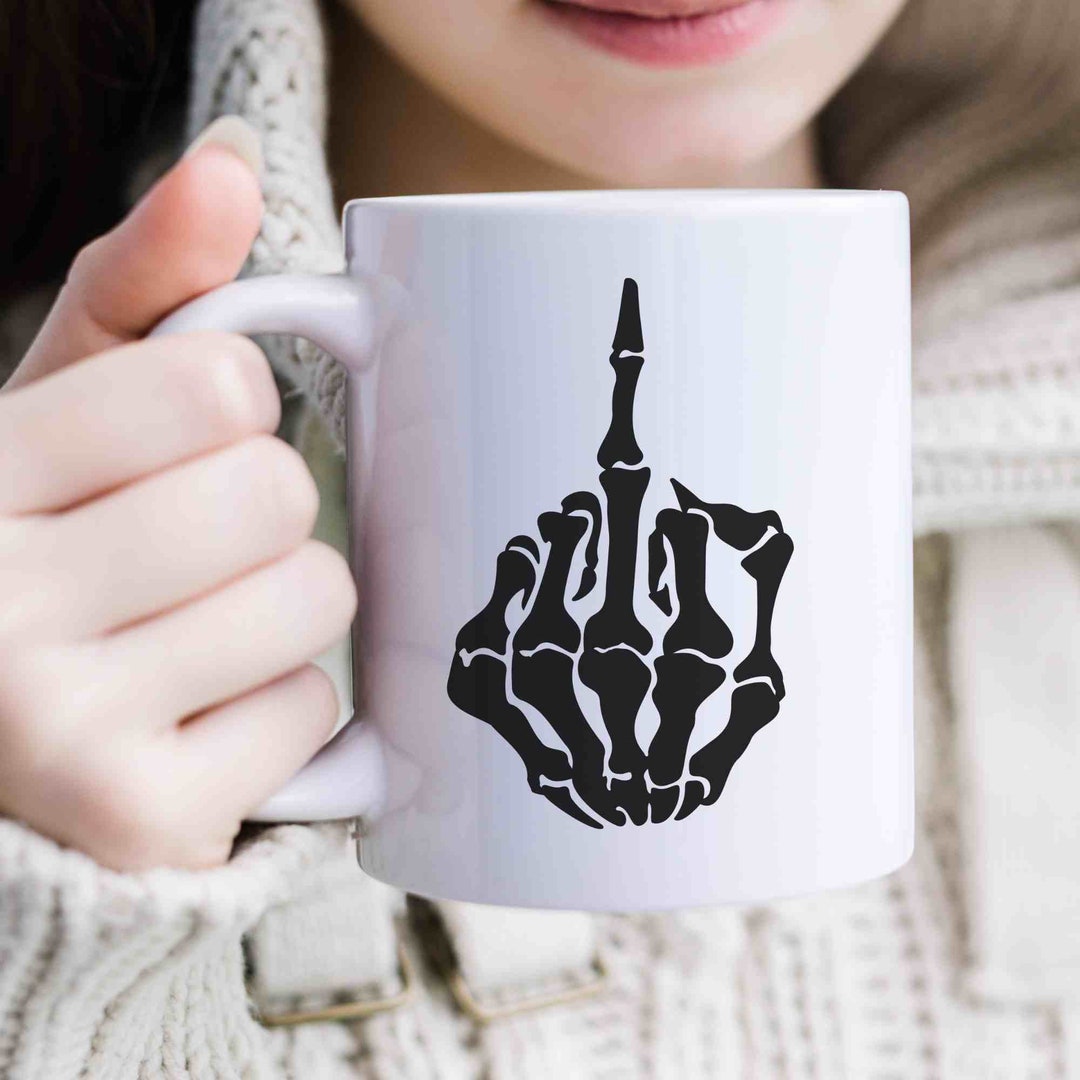 Skeleton Middle Finger SVG, Halloween Cut File, Middle Finger Vector ...