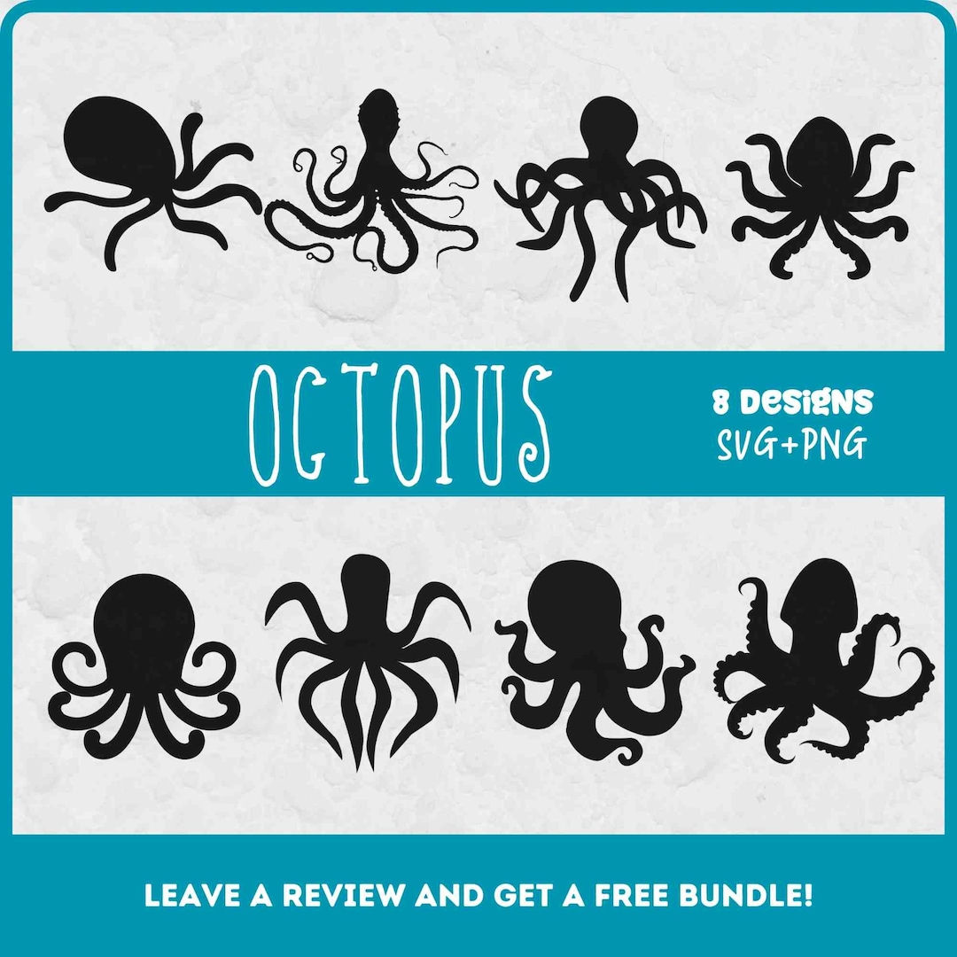 Octopus Svg Bundle, SVG Files for Cricut, Silhouette SVG, Squid Svg ...