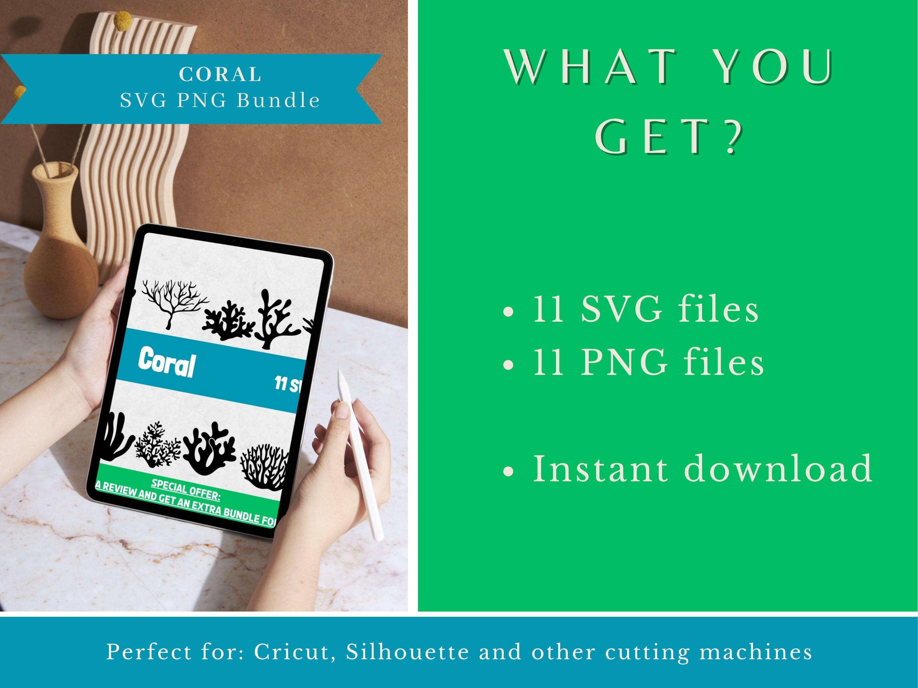 Coral SVG Bundle, Svg Files for Cricut, Coral PNG, Beach Svg, Ocean Svg ...