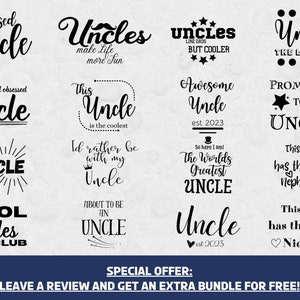 Uncle Svg Bundle, Svg Files for Cricut, Uncle Quotes, Family Svg ...