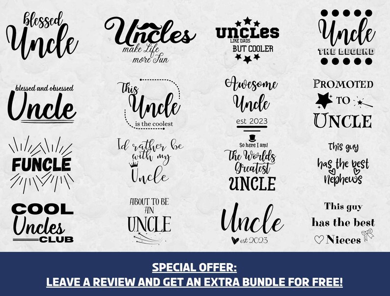 Uncle Svg Bundle Svg Files for Cricut Uncle Quotes Svg - Etsy
