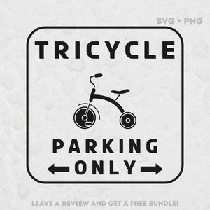 Tricycle Svg, Svg Files for Cricut, Tricycle Sign SVG, Tricycle Parking ...