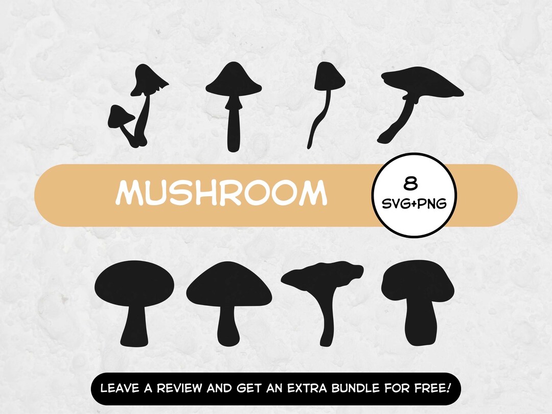 Mushroom Silhouette SVG Bundle, SVG Files for Cricut, Mushroom Clipart ...