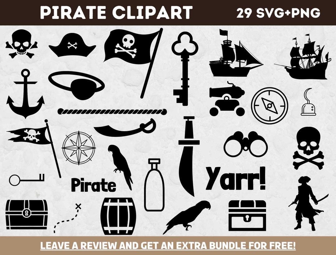 Pirate SVG Clipart Bundle, SVG Files for Cricut, Pirate PNG, Pirate ...