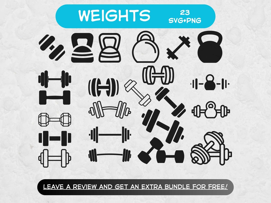 Dumbbell Weights SVG Bundle, Svg Files for Cricut, Gym SVG ...