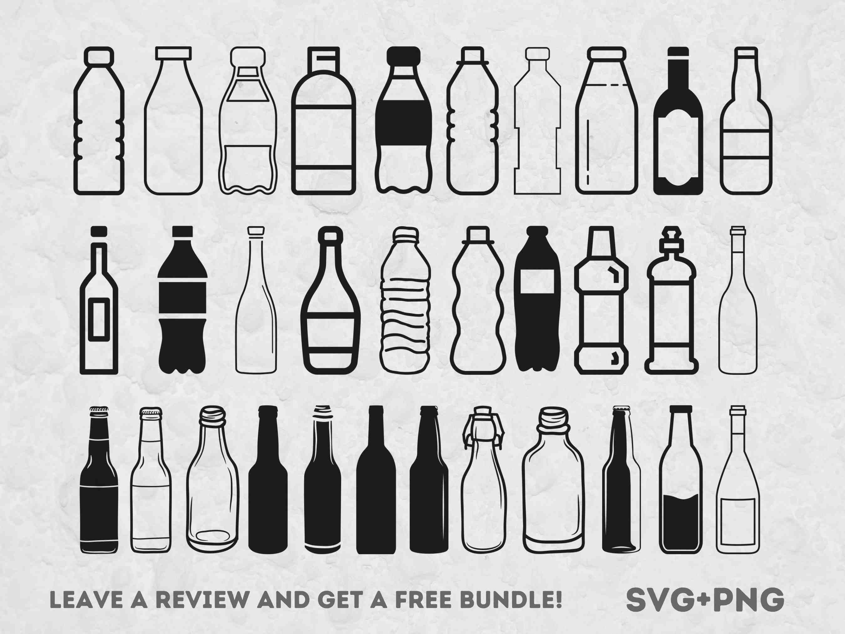 Botella Svg archivos SVG para Cricut imágenes prediseñadas - Etsy México