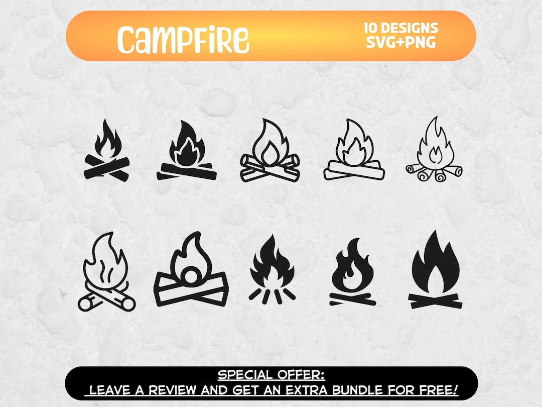 Campfire SVG Bundle, SVG Files for Cricut, Camping Clipart, Fire ...