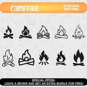 Campfire SVG Bundle, SVG Files for Cricut, Camping Clipart, Fire ...